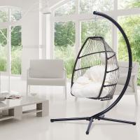China Collapsible Macrame Swing Hammock Chair With Durable Hanging Kits And C Shape Swing Stand for sale