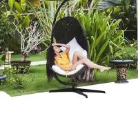 China Modern Macrame Swing Hammock Chair with Durable Hanging Kits and C Shape Swing Stand Weight Capacity 260KGS for sale
