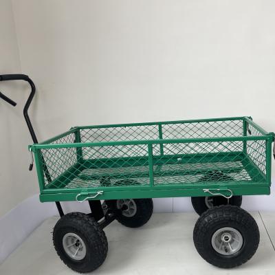 China Wooden Four-wheel Mesh Cart for Heavy-duty and Sustainable Material Transport for sale