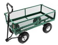 China Four Wheels Heavy Duty Steel Utility Mesh Garden Cart for Portable Garden Trolley for sale