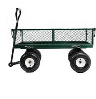 China Qingdao Port Loading 500KGS Iron Foldable Heavy Duty Steel Cargo Mesh Wagon for Garden for sale