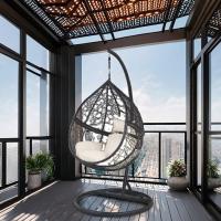 China Metal Customized Color Backyard Wicker Swing Chair for Outdoor Activity Summer Resort for sale