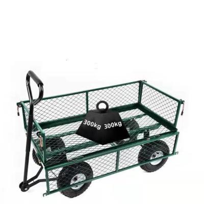 China High Bearing Metal Garden Wagon Cart Trolley With 4 Wheels in Market 86*46*85 Dimension for sale