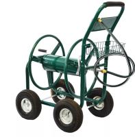 China Four-Wheel Steel Garden Hose Reel Cart for Portable Residential and Industrial Needs for sale