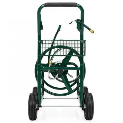 China Stainless Steel Garden Water Hose Reel Cart 500KGS Weight Capacity for Iron Gardening for sale