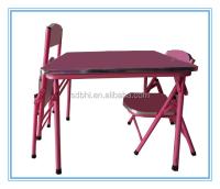 China Kids Study Folding Table and Chair Set Metal Construction for Convenient Storage for sale
