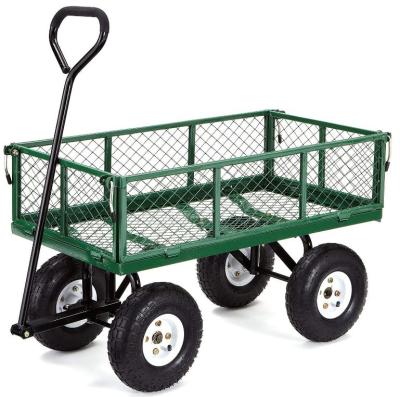 China Rustproof Garden Wagon Cart Fire Retardant Metal Garden Cart With Handle for sale