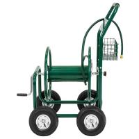China Iron Heavy Duty Portable Wheeled Garden Lawn Water Hose Reel Storage Cart for sale