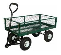 China Heavy Duty Garden Wagon Cart 4 Pneumatic Wheels Metal Wagon Cart for sale