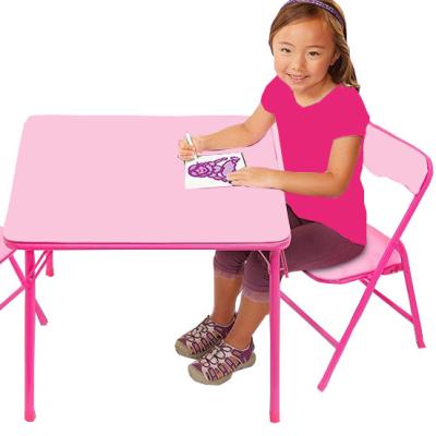 China Easy Removal Comfortable Padded Kids Folding Table and Chair Sets with Colorful Design for sale