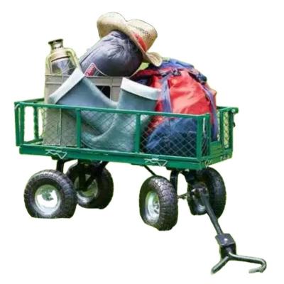 China Steel Mesh Garden Folding Utility Wagon 500LBS Capacity Four-wheel Design Large Trolley for sale