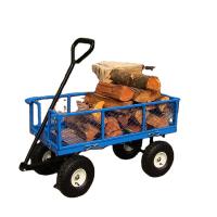 China Steel Mesh Garden Folding Utility Wagon 500LBS Capacity Four-wheel Design Large Trolley for sale