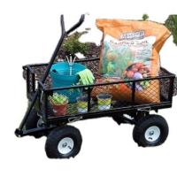 China Steel Mesh Garden Folding Utility Wagon 500LBS Capacity Four-wheel Design Large Trolley for sale