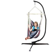 China Easy Collapsible Swing Hammock Chair With Durable Hanging Kits And C Shape Swing Stand for sale