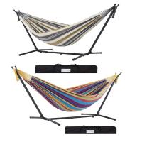 China Customized Color Outdoor Garden Hammock With Stand 300LBS Capacity and Portable Swing for sale