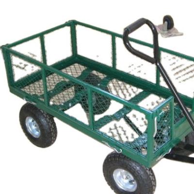 China Tools Heavy Duty Steel Mesh Yard Garden Jumbo Crate Wagon Utility Garden Trolley Cart for sale