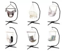 China 300LBS Outdoor C Frame Stand with Padded Soft Cushioned Hanging Hammock Swing Chair within Qingdao Port for sale
