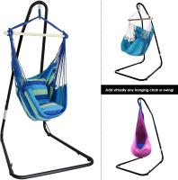 China Hotel Height Adjustable Solid Steel Construction Hanging Hammock Chair Stand at Qingdao Port for sale