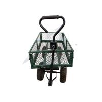 China Outdoor Steel Mesh Garden Folding Trolley Tool Cart Utility Wagon 17LBS Load Capacity for sale
