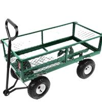 China Outdoor Steel Mesh Garden Folding Trolley Tool Cart Utility Wagon 17LBS Load Capacity for sale
