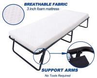 China Modern Hotel Essential Foldable Metal Platform Bed Frame Tool-Free Assembly for sale