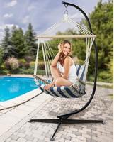 China Modern Design Space Saving Heavy Duty Swing Hammock Chair C Stand Made of Solid Steel for sale