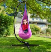China Customized Color Solid Steel Hammock Chair C Stand Modern Design for Heavy Duty Swing for sale