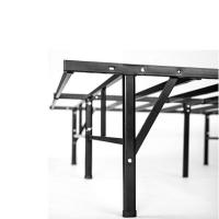 China Mail packing N Queen Size Metal Platform Double Folding Iron Bed Frame with Storage for sale