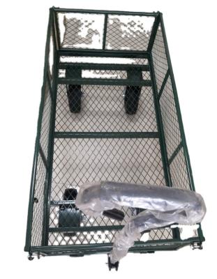 China Mesh Structure Portable Heavy Duty Steel Garden Trolley Cart With 4 Wheels For Garden for sale
