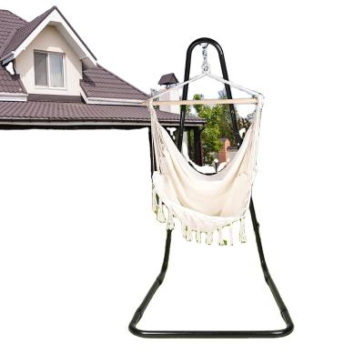 China Customized Color Adjustable Metal Curved Hammock Chair Swing Stand for Outdoor Indoor for sale