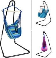 China Customized Color Adjustable Metal Curved Hammock Chair Swing Stand for Outdoor Indoor for sale