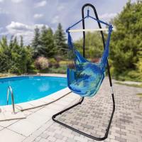 China Customized Color Adjustable Metal Curved Hammock Chair Swing Stand for Outdoor Indoor for sale