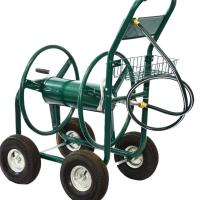 China Qingdao Port Heavy Duty Iron Garden Water Hose Reel Cart for Outdoor Yard Maintenance for sale