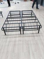 China Metal Bed Frame for Modern Bedroom Furniture Simple Design Slatted Base and Foldable for sale