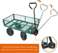 China Four-wheel Heavy Duty Folding Garden Cleaning Wagon Cart with 500LBS Maximum Capacity for sale