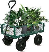 China Four-wheel Heavy Duty Folding Garden Cleaning Wagon Cart with 500LBS Maximum Capacity for sale