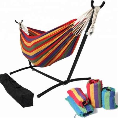 China 260KGS Weight Capacity Double Hammock Stand Easy Collapsible Outdoor Swing Bed Chair for sale