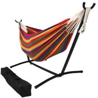 China 260KGS Weight Capacity Double Hammock Stand Easy Collapsible Outdoor Swing Bed Chair for sale