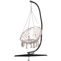 China Outdoor and Indoor C Shape Swing Chair Stand with Heavy Duty Steel Construction for sale