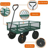 China 500LBS Capacity Iron Heavy Duty Folding Garden Wagon Cart for Heavy-Duty Outdoor Work for sale