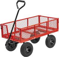 China Metal Heavy Duty Folding Steel Outdoor Beach Mesh Wagon for Garden Tools 500LBS Capacity for sale