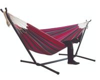 China Modern Double Cotton Hammock with Portable Steel Stand Relax and Unwind Anywhere for sale