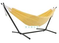 China Modern Double Cotton Hammock with Portable Steel Stand Relax and Unwind Anywhere for sale
