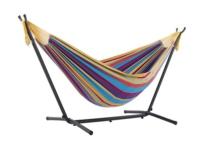 China Modern Double Cotton Hammock with Portable Steel Stand Relax and Unwind Anywhere for sale