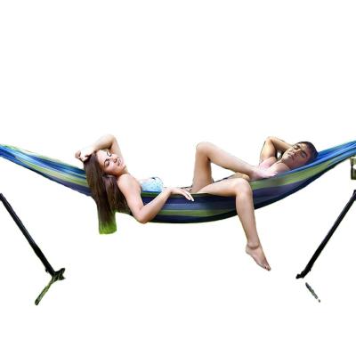 China Qingdao Port Loading Double Hammock With Steel Stand Customized Color For Relaxation for sale