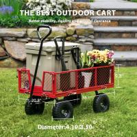 China 250KGS Capacity Folding Steel Outdoor Beach Mesh Wagon for Garden Tools Qingdao Port for sale