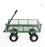 China Iron Wagon Cart Heavy Duty Utility Garden Lawn Wheelbarrow Trailer 86*46*85 Dimensions for sale