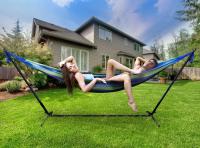 China 300LBS Double Hammock With Steel Stand For Port of Loading Qingdao for sale