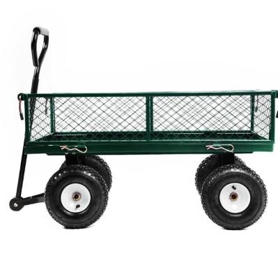China Outdoor 4 Wheel Heavy Duty Mesh Garden Wagon 500LBS Capacity for Heavy Loads for sale