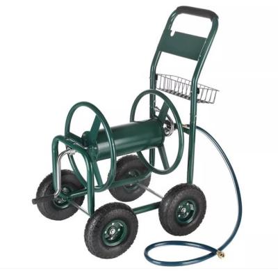 China Streamline Your Watering Process Heavy Duty Garden Hose Reel Cart with Loading Basket for sale
